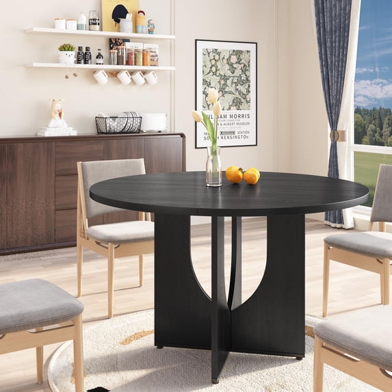 47 Inch Round Dining Table Seats 4-6 People, Modern Farmhouse Circle ...