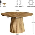47 Inch Round Dining Table for 4-6 People Wood Farmhouse Kitchen Table ...