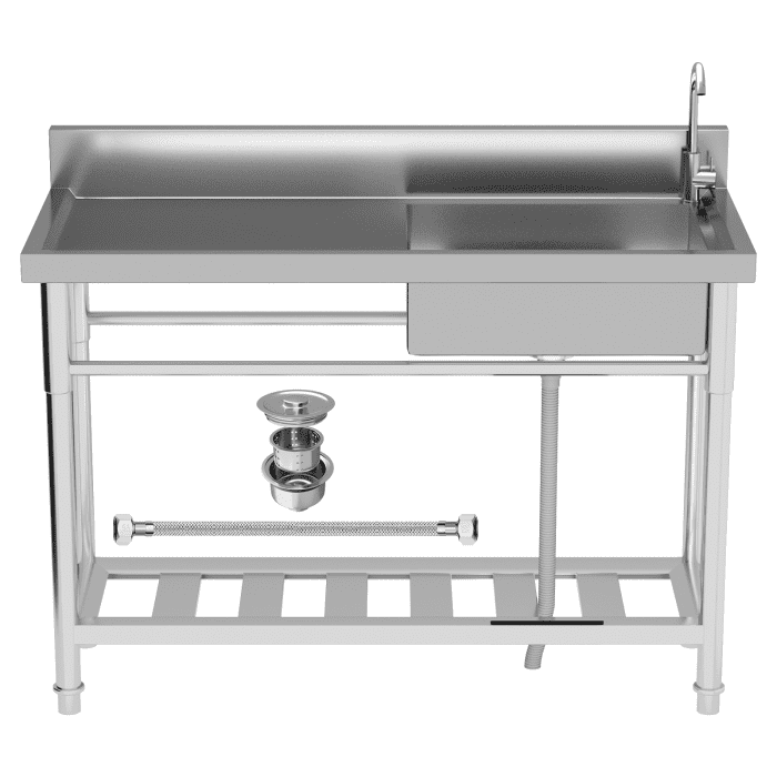 47 Inch Stainless Steel Utility Sink, Polished 304 Steel, 286LBS Max ...