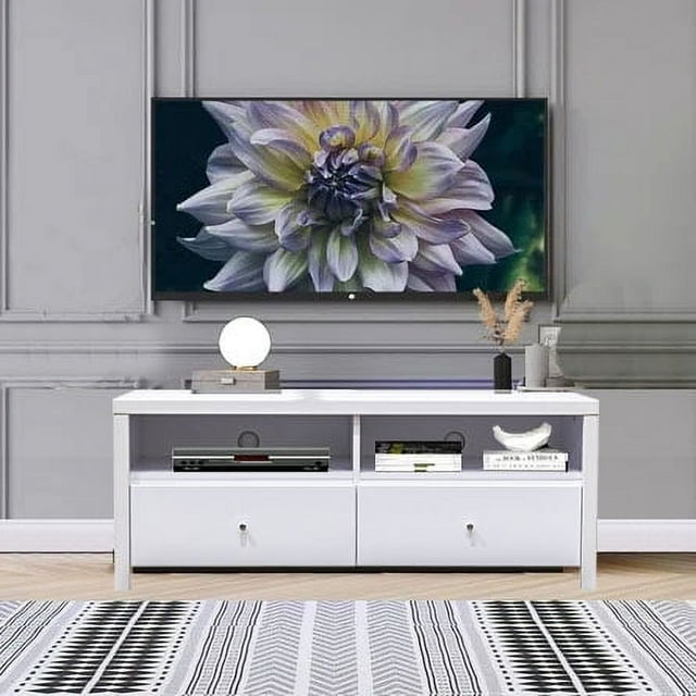 47” Inch TV Stand Console Entertainment Center with Two Drawers and Two ...