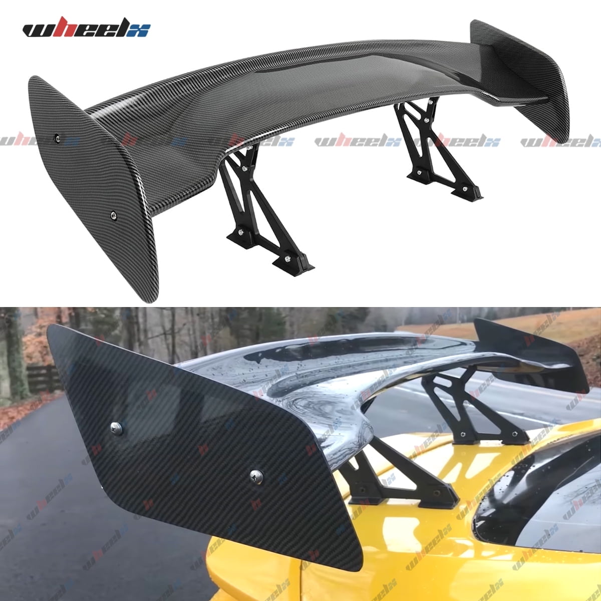 47 Inch Universal Rear Spoiler, Adjustable GT Style Car Rear Trunk Spoiler Wing Compatible with ...