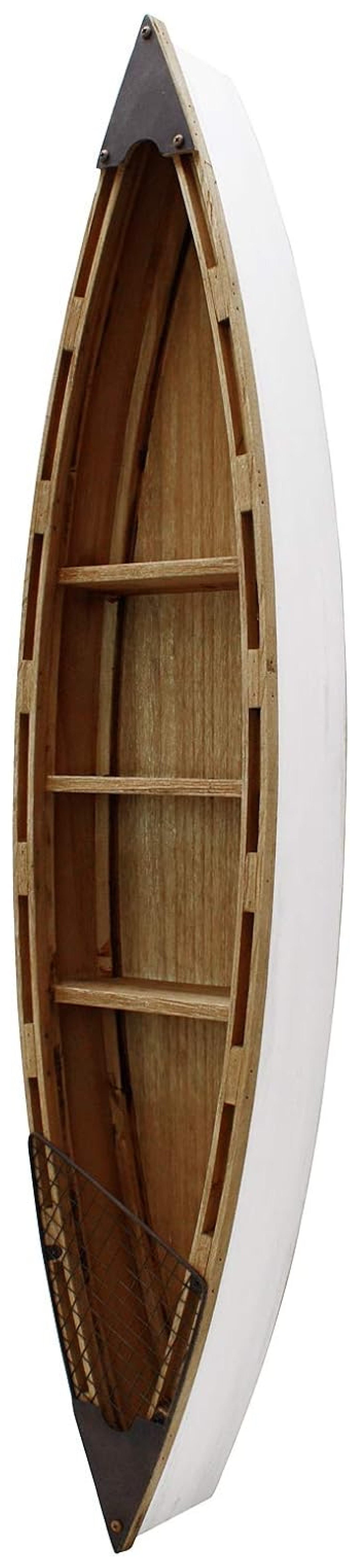 47 Inch Wood Boat Shelf Decor Nautical Wall Hanging Boat Ornament Beach ...