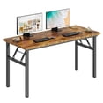 47 Inches Folding Computer Desk Retro Wood Finish Portable Home Office ...