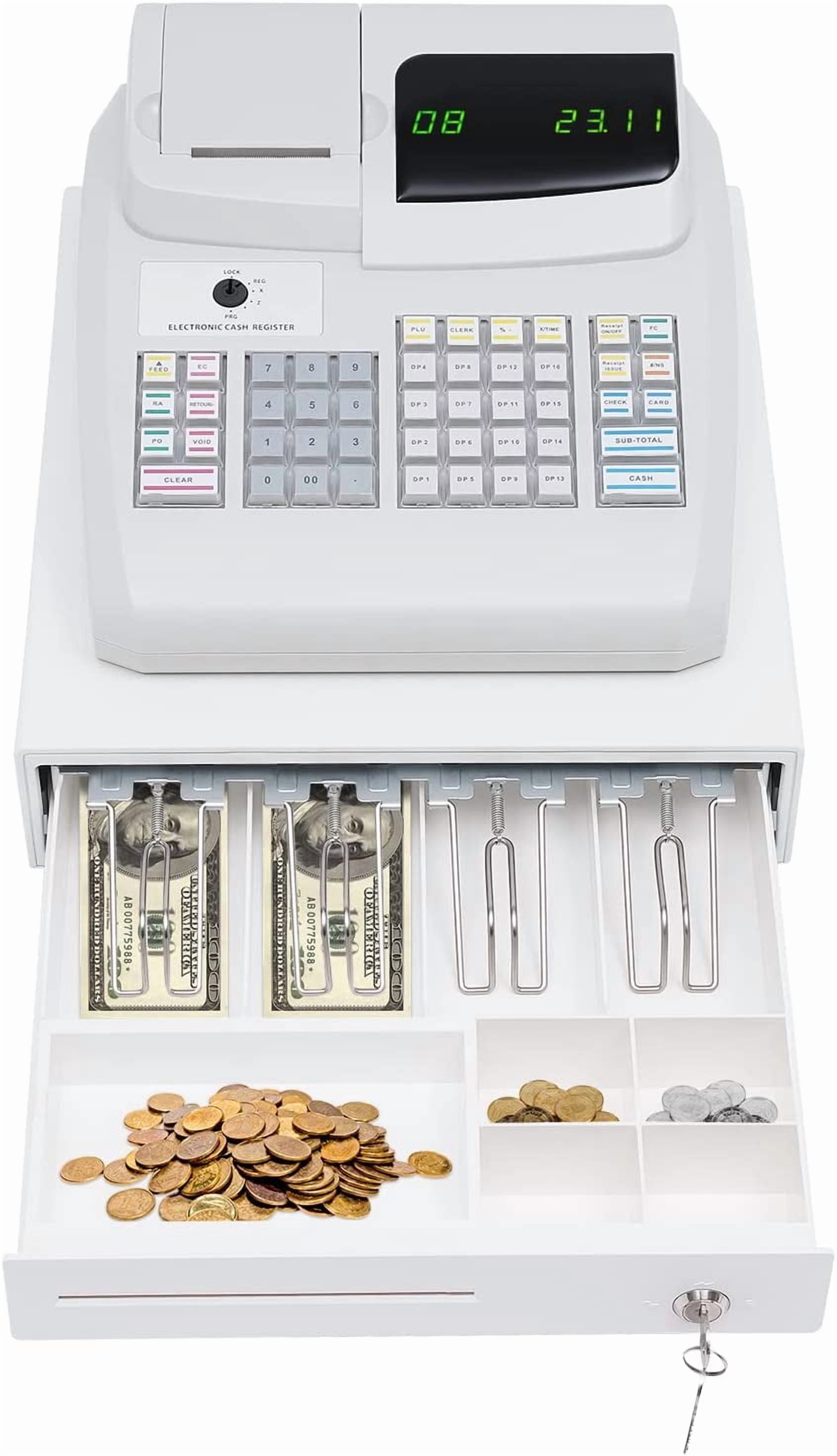 47 Keys Cash Register for Small Businesses, Electronic Cash Register w ...