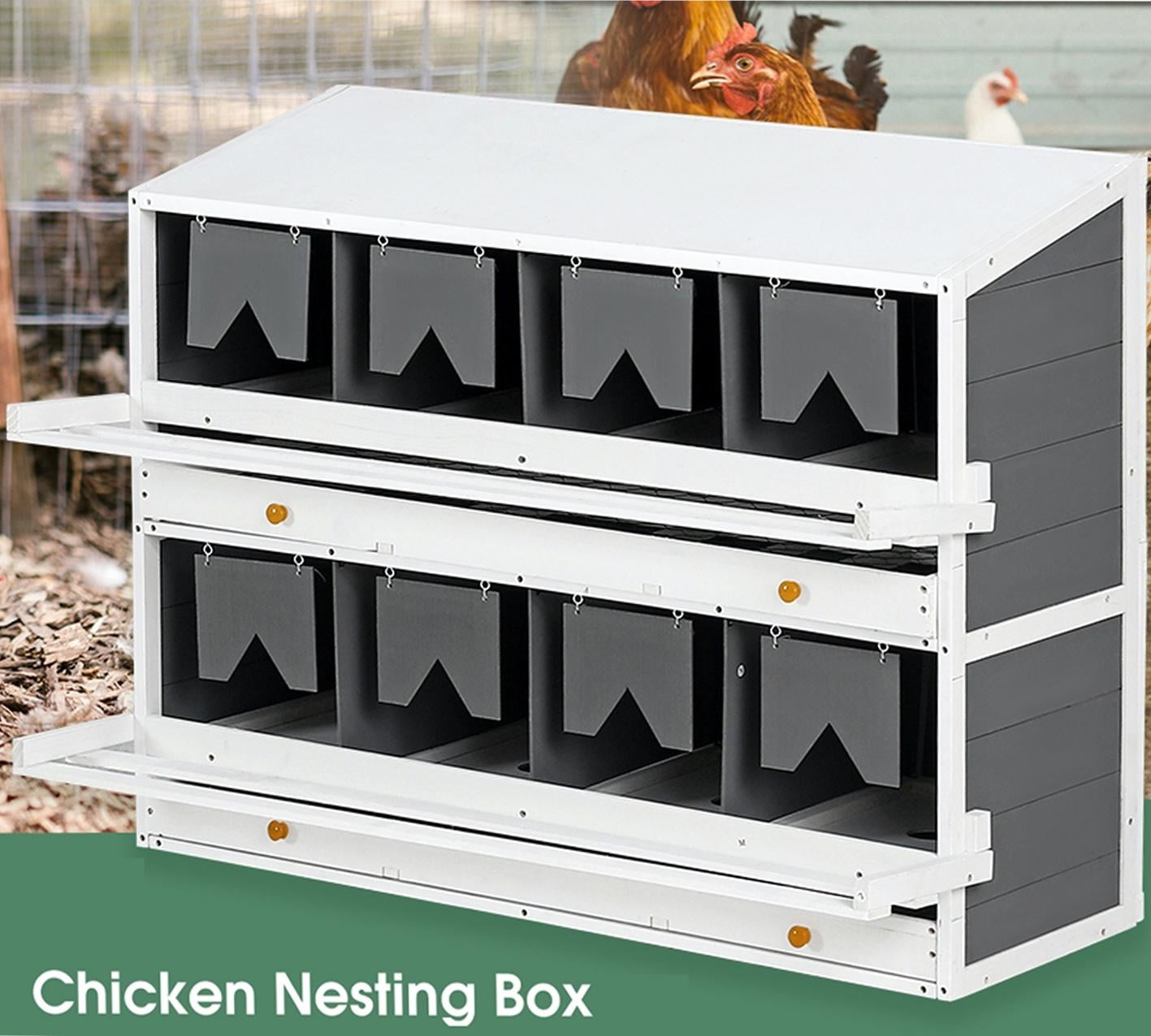 47’’L Chicken Nesting Box, Wood Hen Nesting Boxes for Chicken Coop Use ...