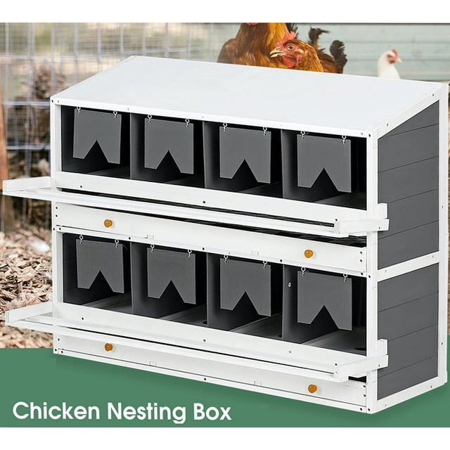 47’’L Chicken Nesting Box, Wood Hen Nesting Boxes for Chicken Coop Use ...