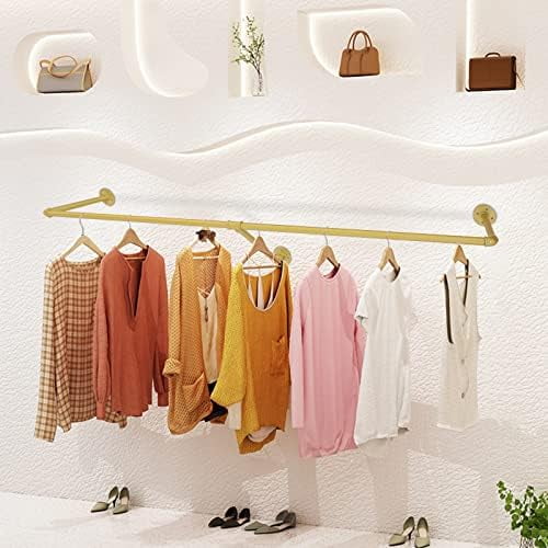 47’'L Industrial Pipe Clothing Rack for Hanging Clothes, Wall Mounted ...