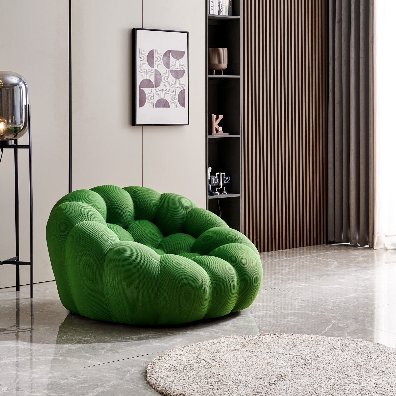 47'' Lazy Floor Sofa,3D Honeycomb Shape Bubble Sofa Curved Couch,Luxury ...