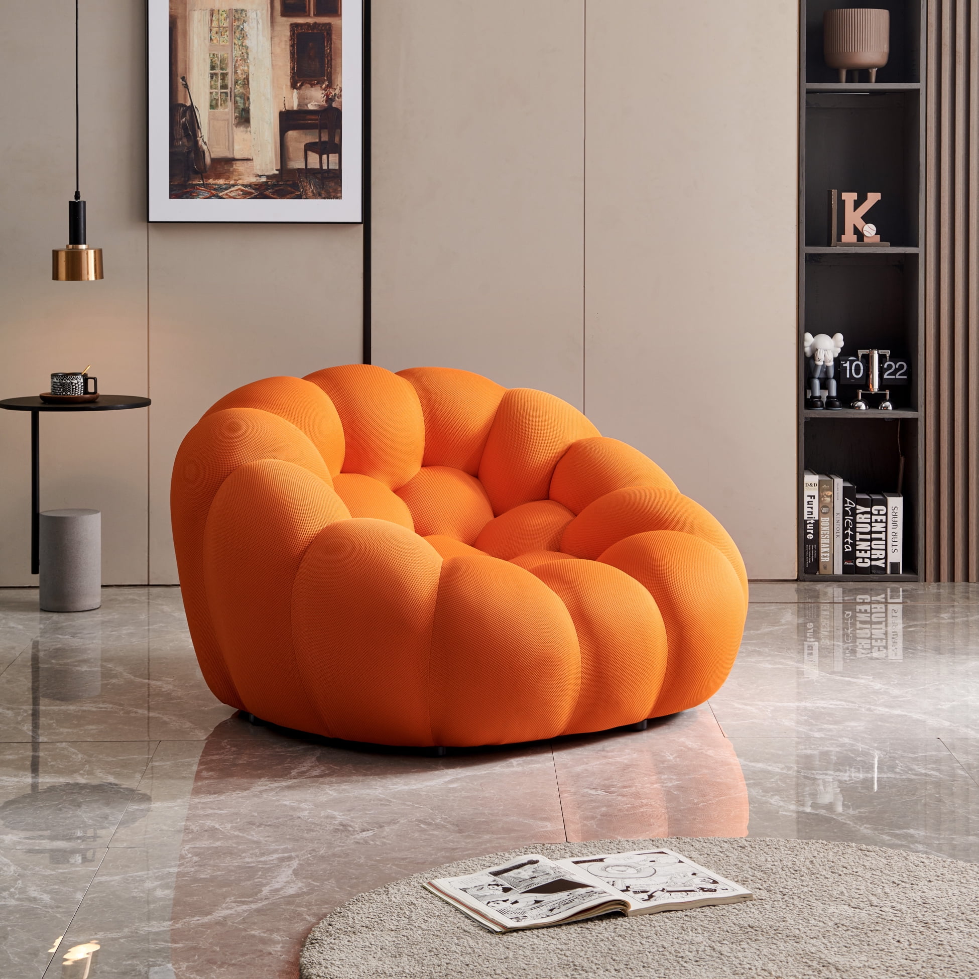 47'' Lazy Floor Sofa,3D Honeycomb Shape Bubble Sofa Curved Couch,Luxury ...