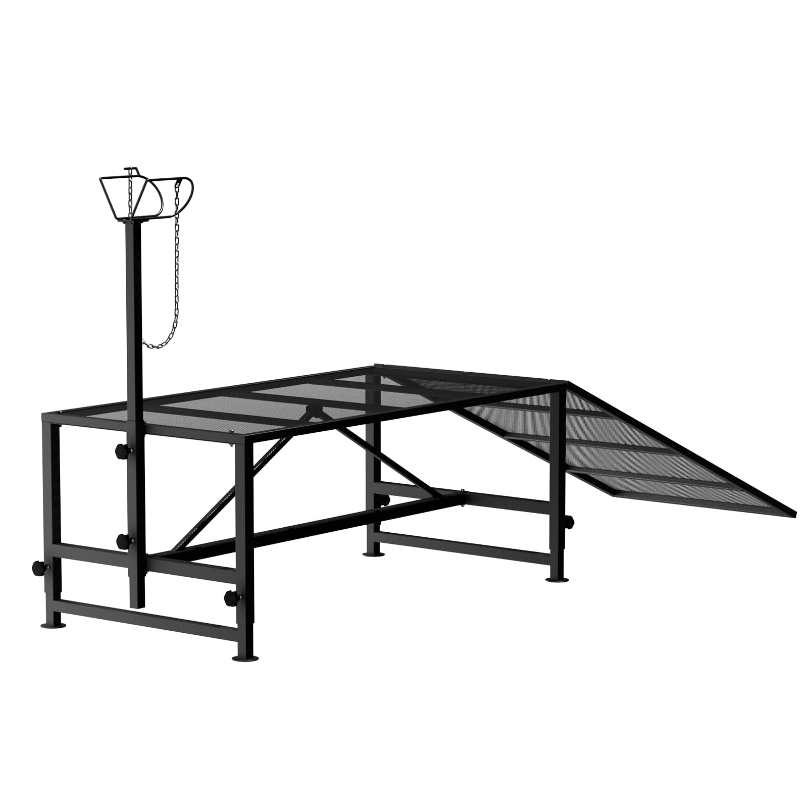 47"Lx23"W Goat Trimming Stand with Ramp, 500 LBS Livestock Shearing ...