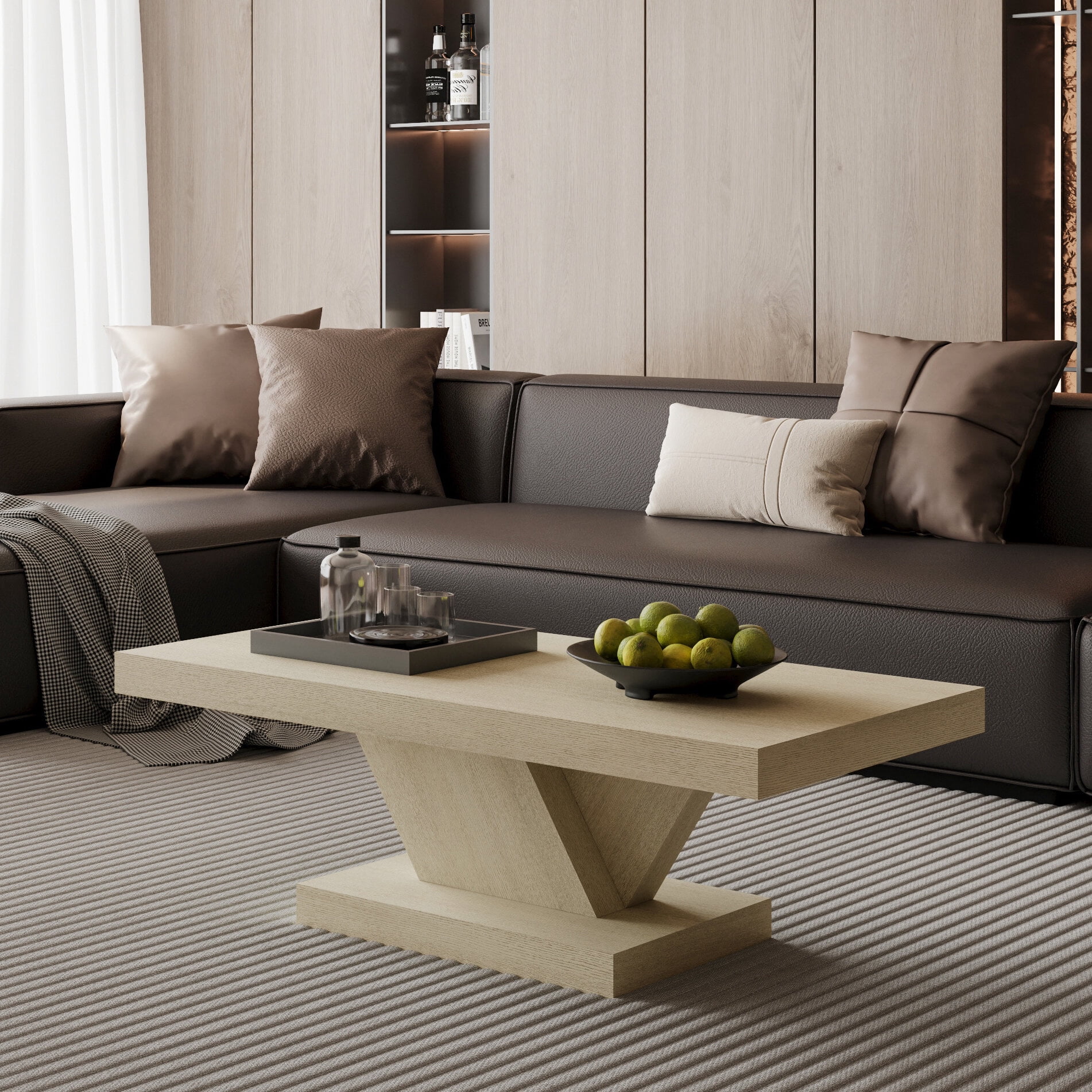 47 Modern Cross Leg Coffee Table for Large Living Room, Sturdy X-Shape ...