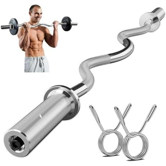 47" Olympic EZ Curl Bar for 2-inch Plates - Ez Bar - Ez Barbell Curl ...