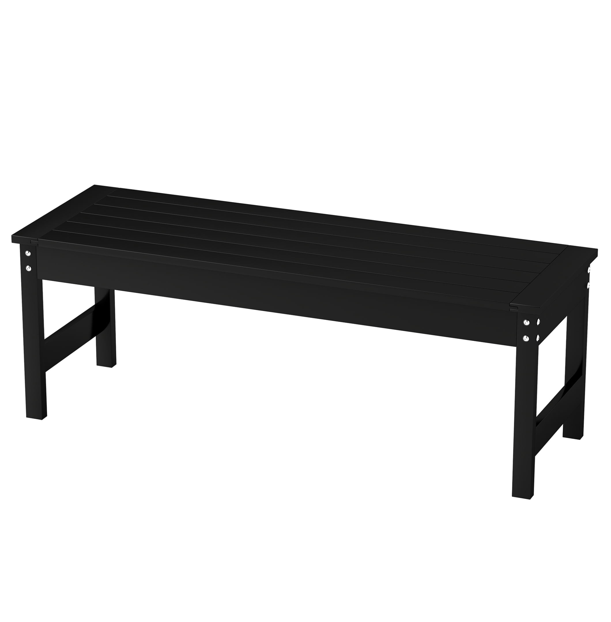 47" Outdoor Bench - HDPE Patio Bench, Backless Garden Seat, All-Weather ...