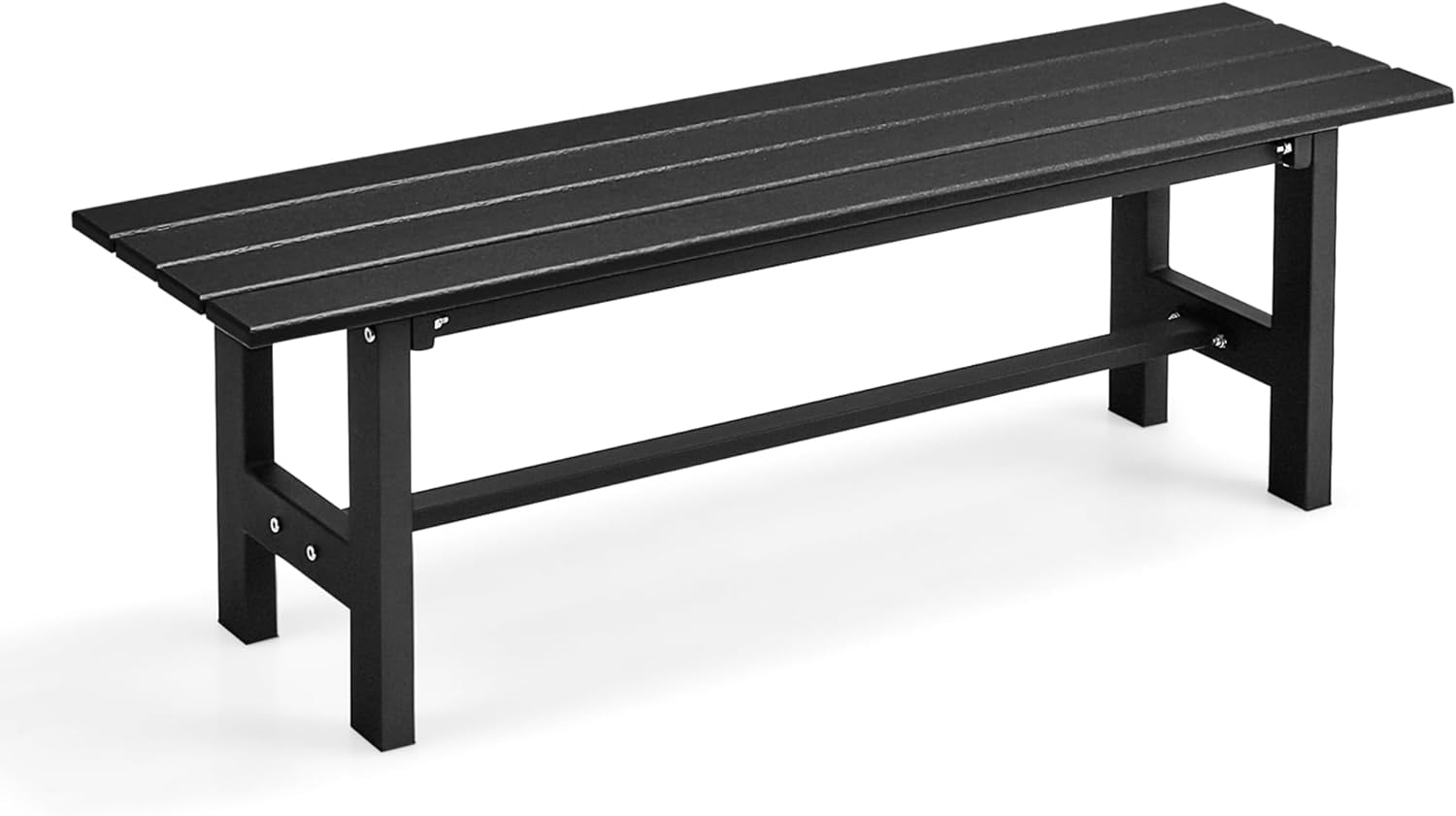 47” Outdoor Garden Bench, 2-Person Patio Park Bench with HDPE Slatted ...