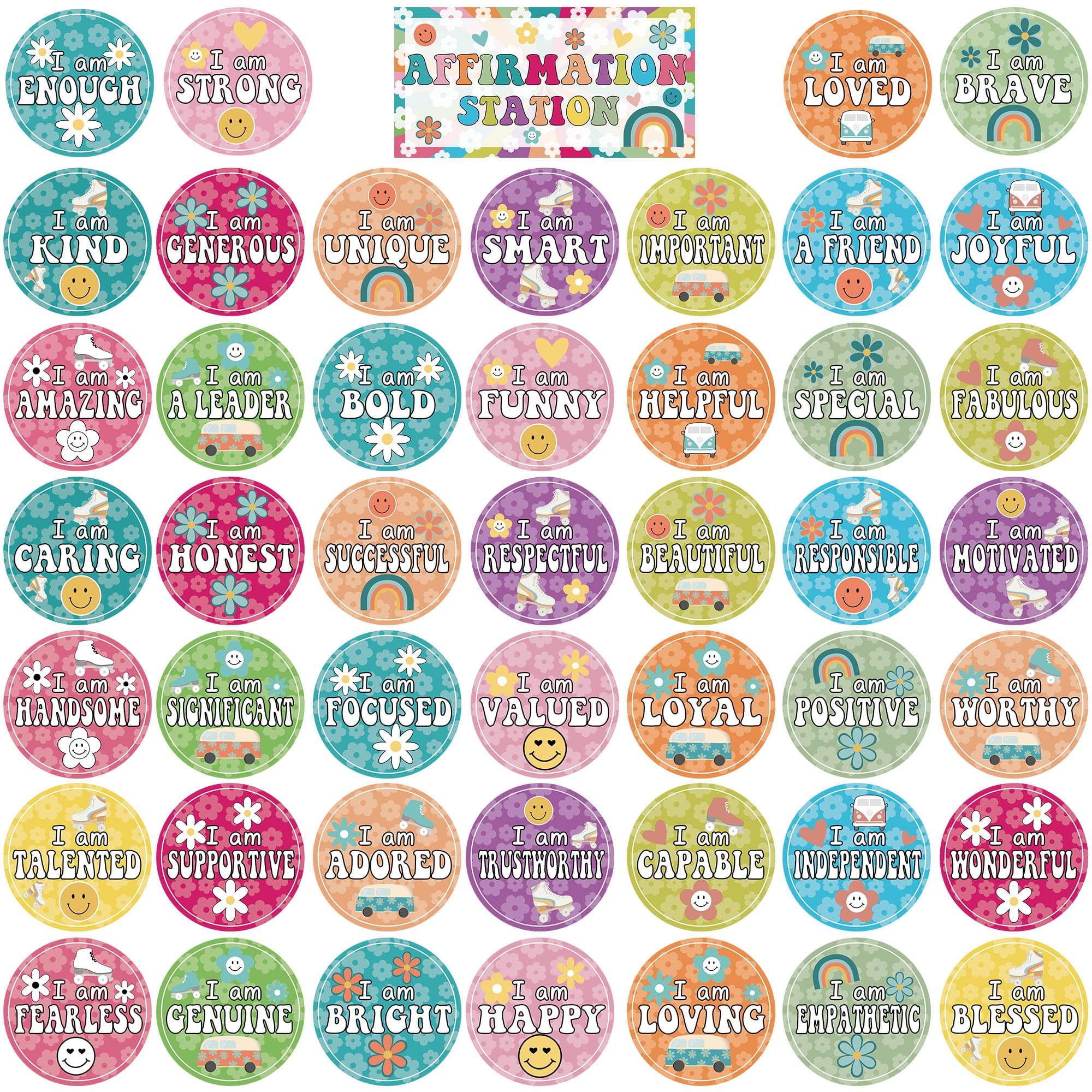 47 PCS Affirmation Station Bulletin Board Set Positive Mirror Display ...