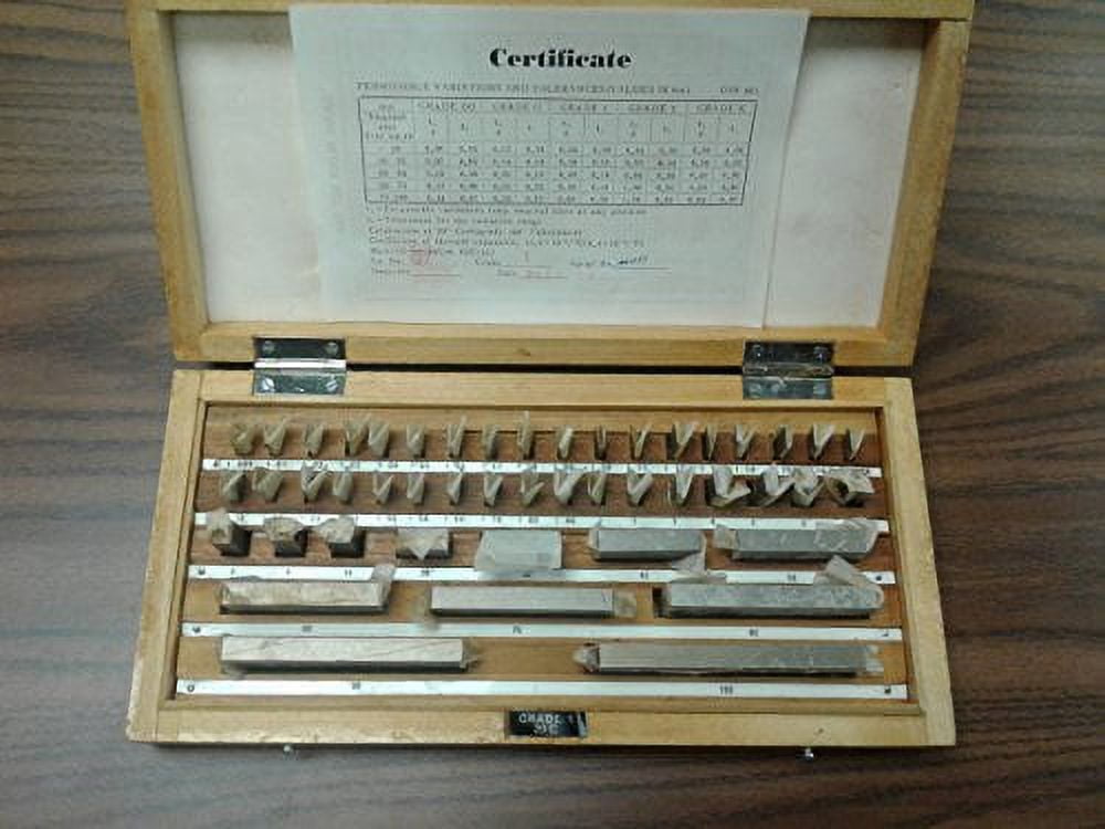 47 PCS/Set Metric GAGE Block Set, DIN861 Grade 1 W. General CERTS ...