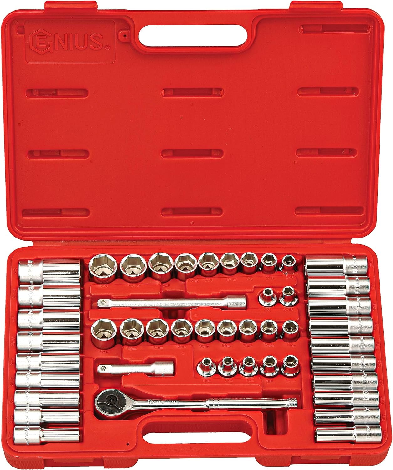 47 Piece 3/8" Dr. Metric & SAE Deep Hand Socket Set GS-347MS - Walmart.com