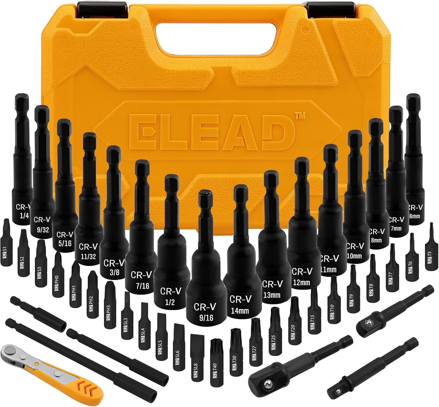 47-Piece Magnetic Nut Driver & Screwdriver Bit Set - Strong Magnetic ...