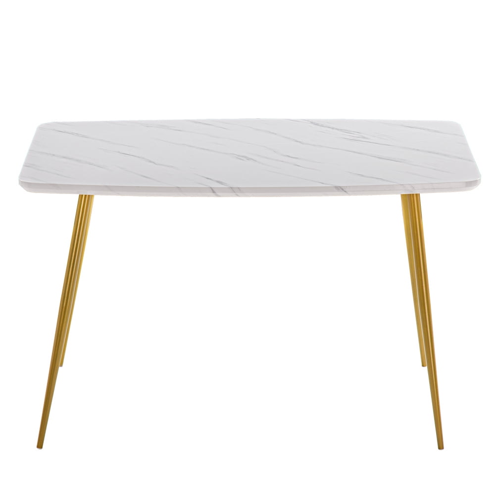 47" Rectangular Faux Marble Dining Table for 4-6 People, Modern Kitchen ...