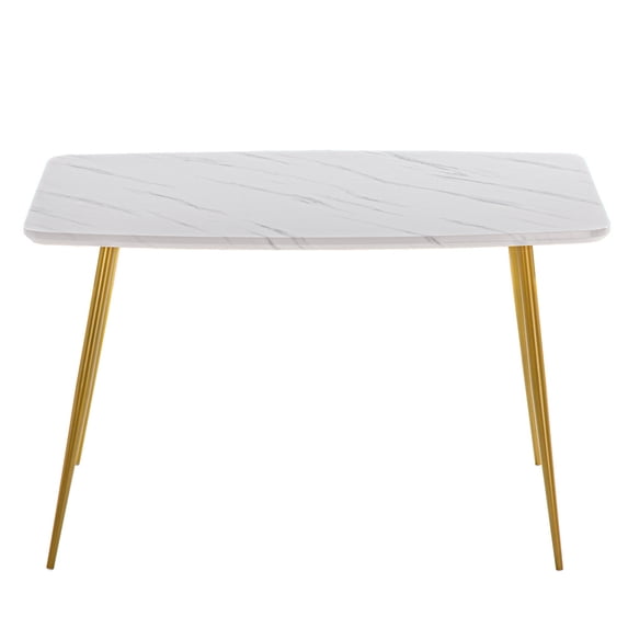 47" Rectangular Faux Marble Dining Table for 4-6 People, Modern Kitchen ...