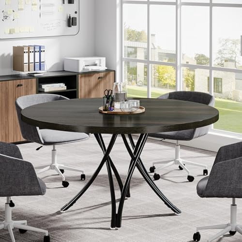 47" Round Conference Table, Modern Business Meeting Table for Office ...