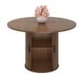 47'' Round Dining Table with Hidden Storage for 4, Kitchen Dining Room ...