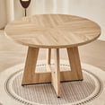 47" Round Dining Table for 4 6 People, [Fanned Base] [1.38" Thick Top ...