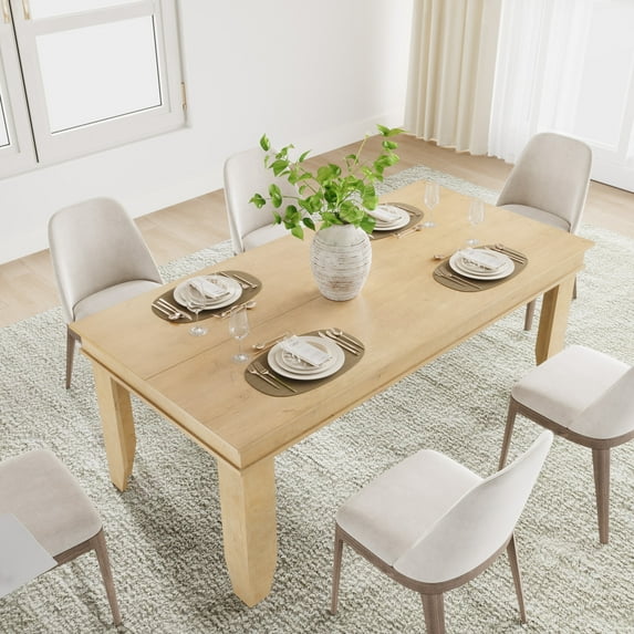 47'' Round Farmhouse-Industrial Dining Table – Wooden Top & Metal Base ...