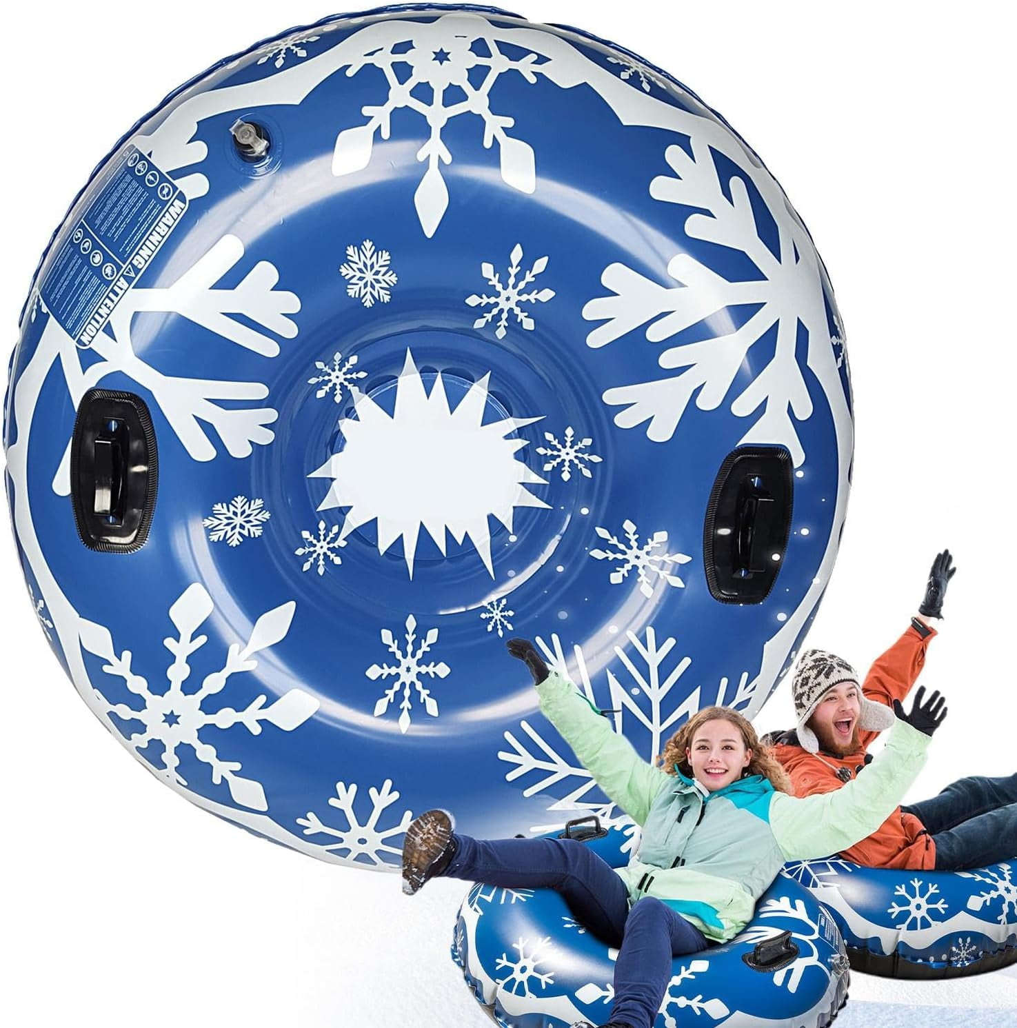 47" Snow Tube, Heavy Duty Inflatable Snow Tube Sled for Kids and Adults ...