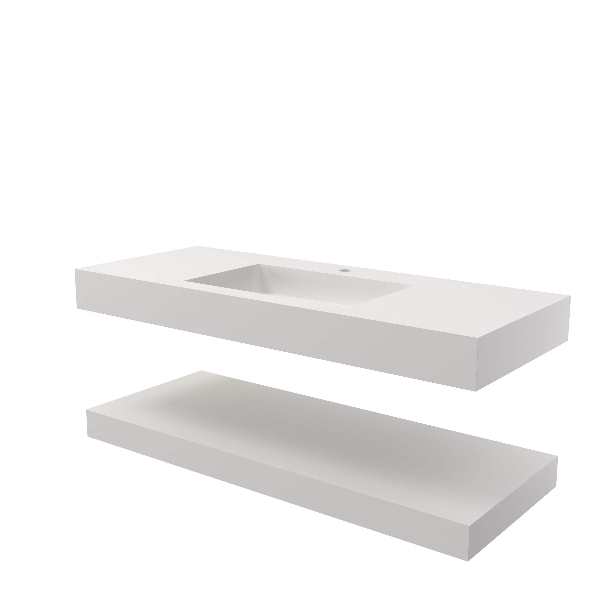 47 "Solid Surface Bathroom Hanging Basin Set With Storage Laminate ...
