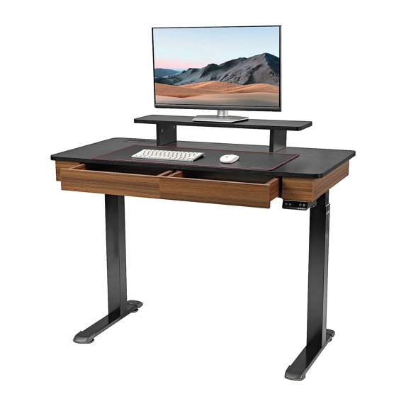 47''Standing Desk with Drawers, Wood Finish - Walmart.com