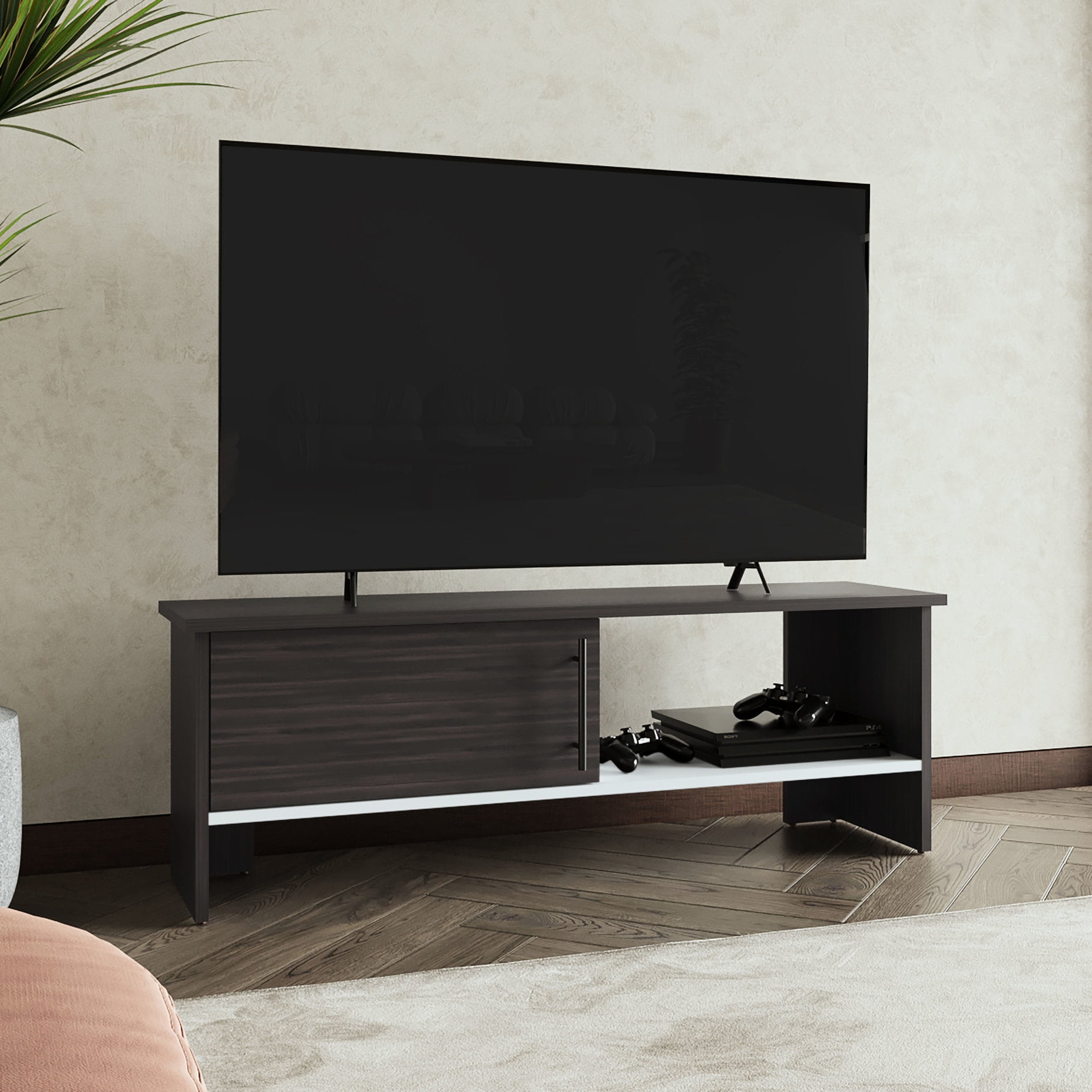 47" TV Stand, Dark Walnut - White, Step - by - Step Assembly Guide ...