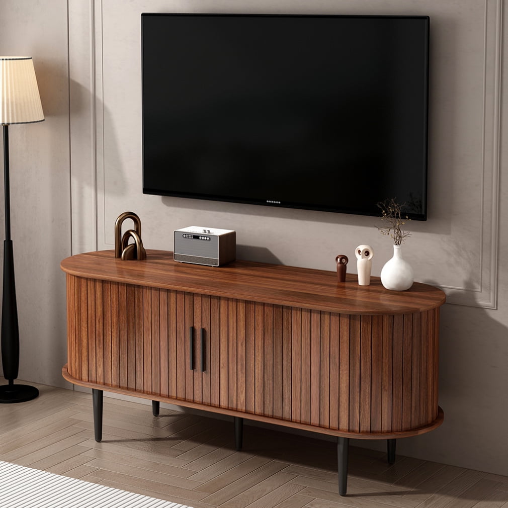 47" TV Stand, Modern TV Console Table with Storage Compartment, Mid ...