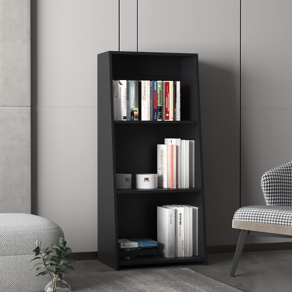 47" Tall, Black, Particle Board - Space-Saving Three-Tier Storage - For ...