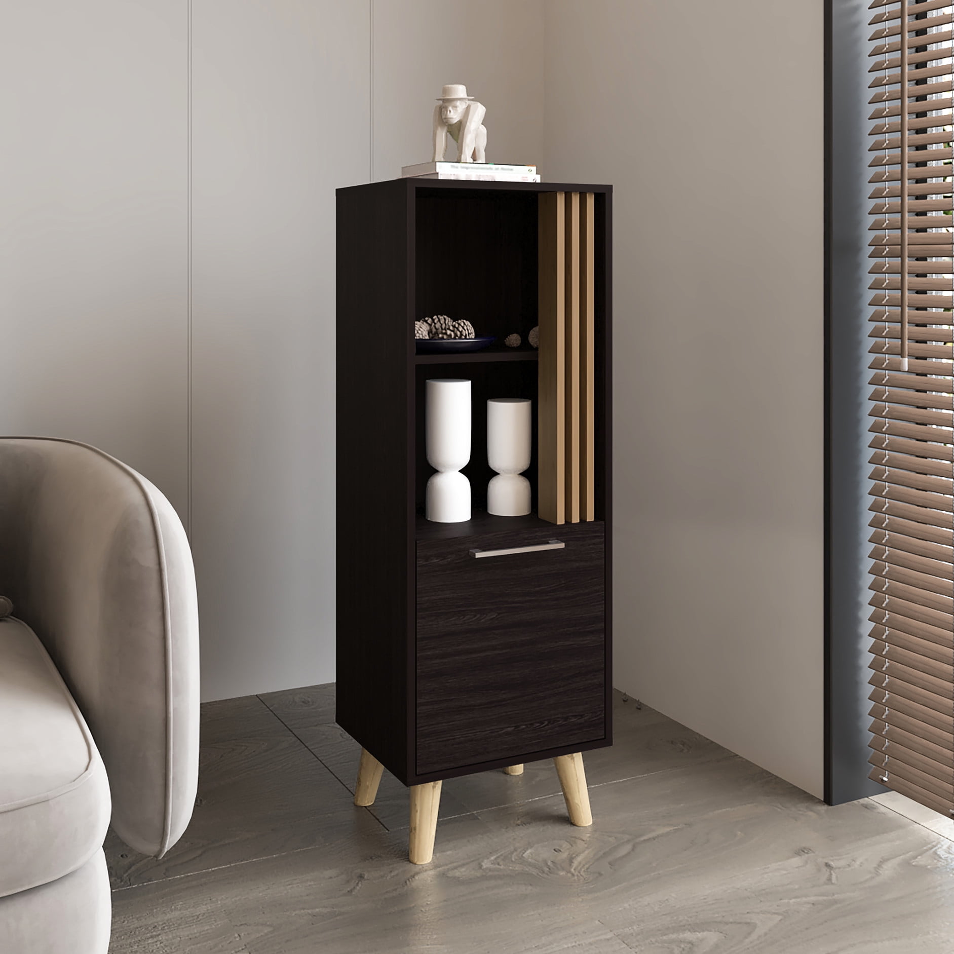 47" Tall Cabinet+Concealed & Display Storage"-"Living Rooms/Offices ...