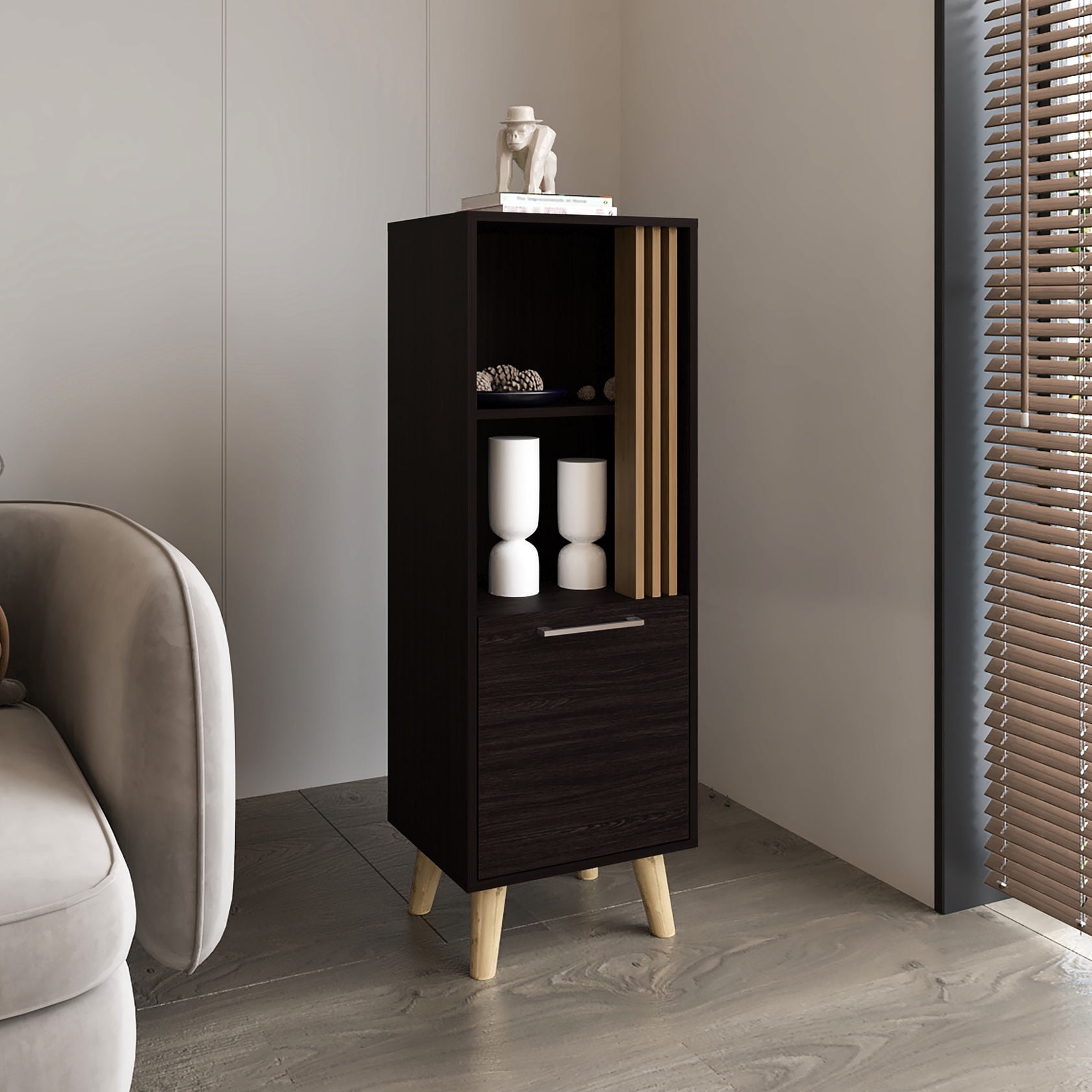 47" Tall Cabinet with Black Main Color | Suitable for Small Office ...