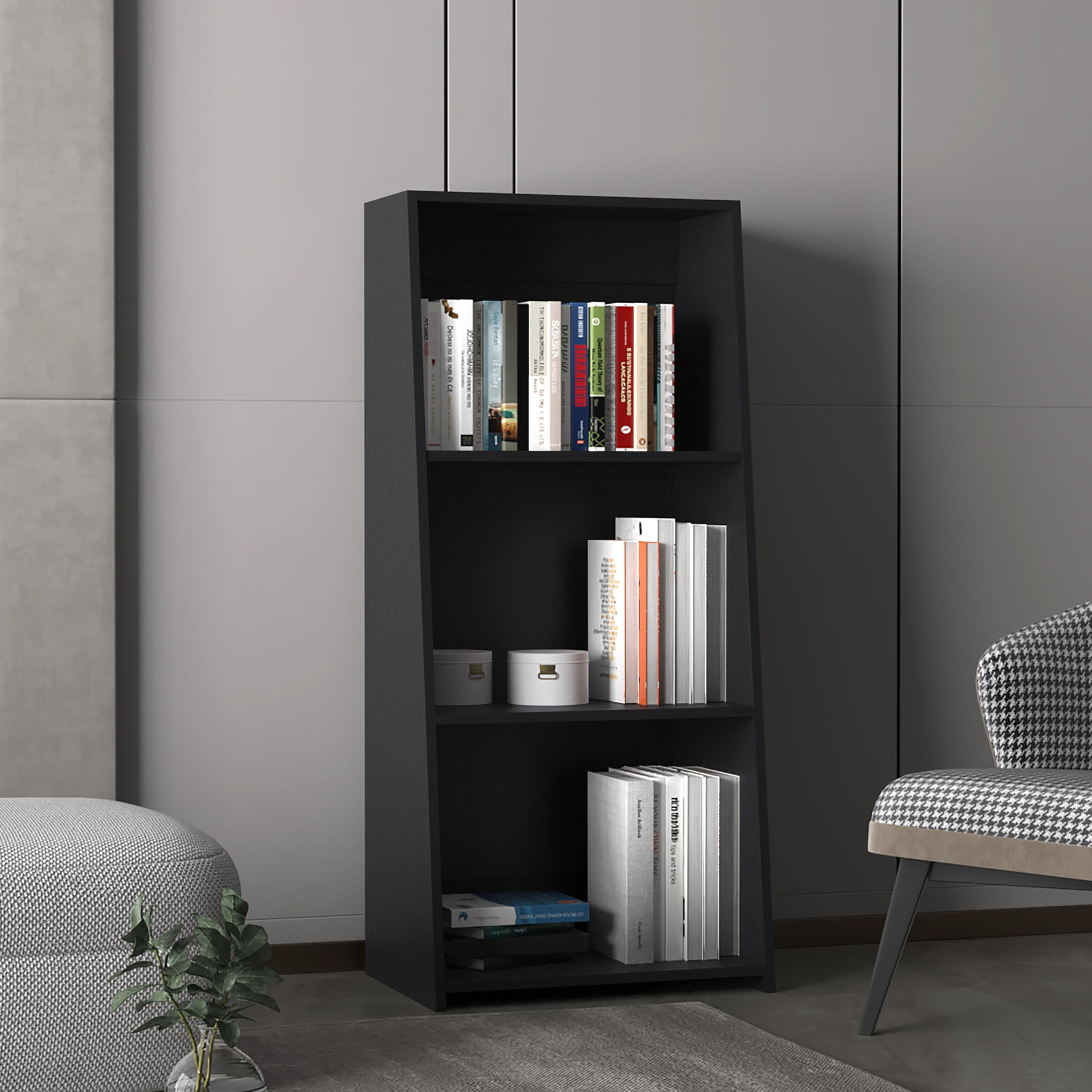 47" Tall, Three - Tier, Black Particle Board - Tidy Storage - Home ...