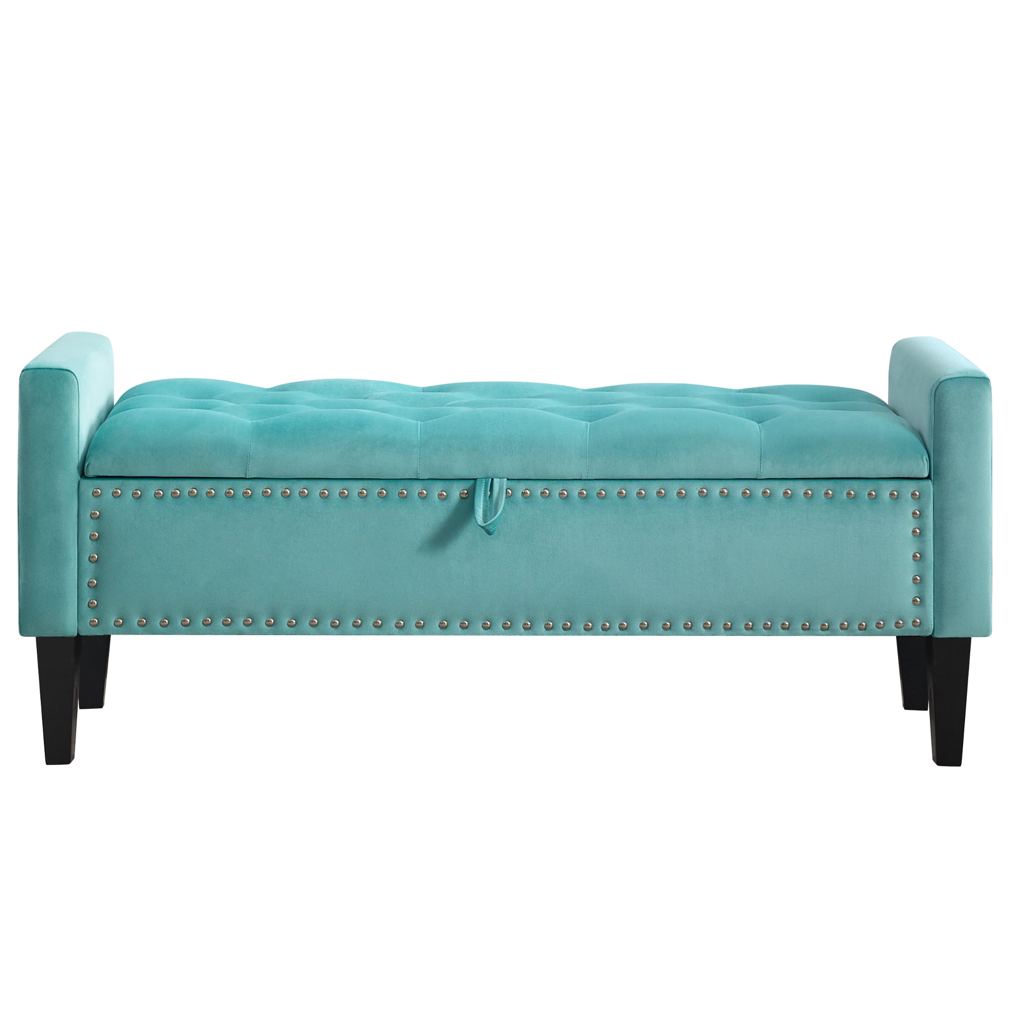 47" Velvet Storage Bench, Upholstered Bed Bench with Storage, End of ...