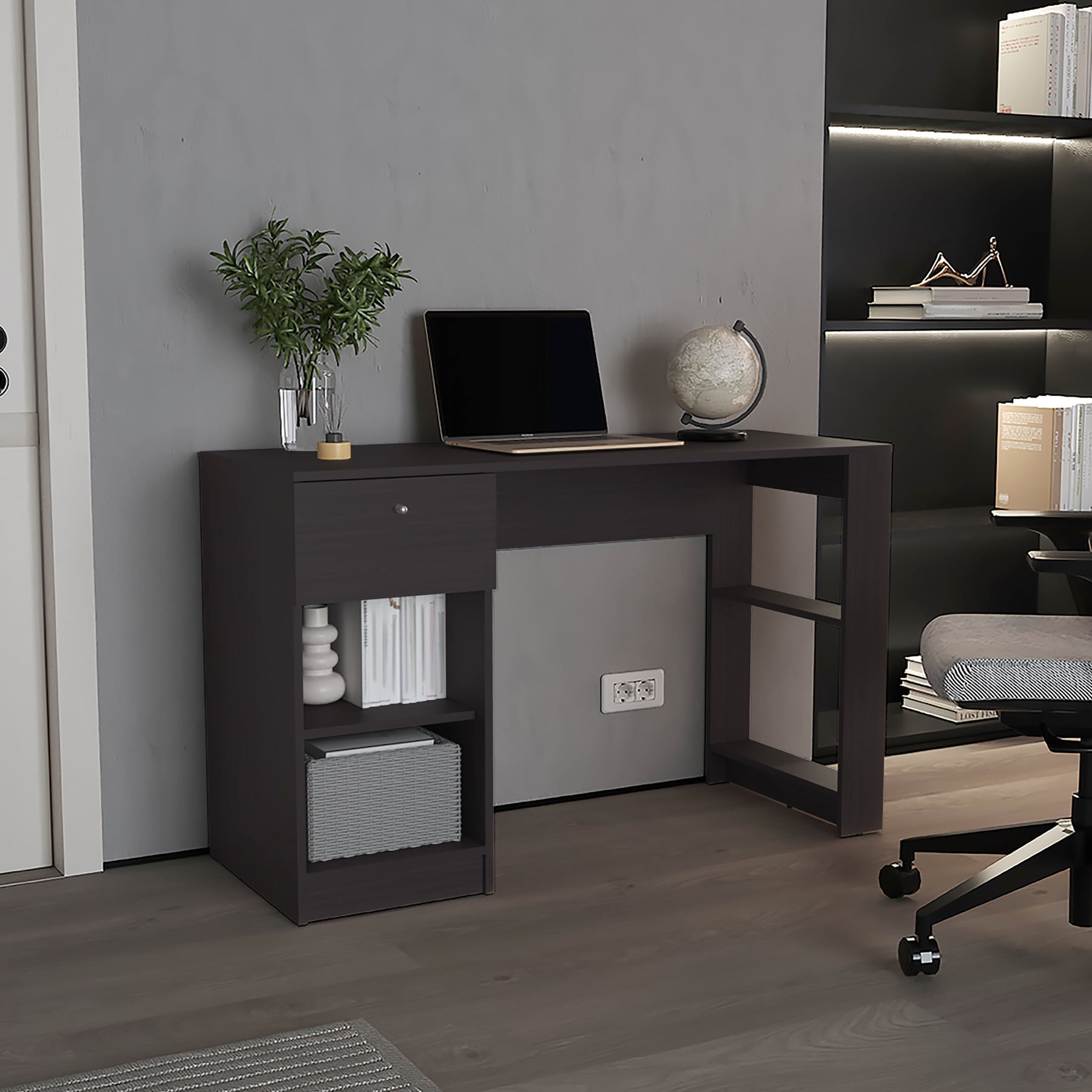 47" Wide Computer Desk With Four Shelves And One Drawer For Workspace ...