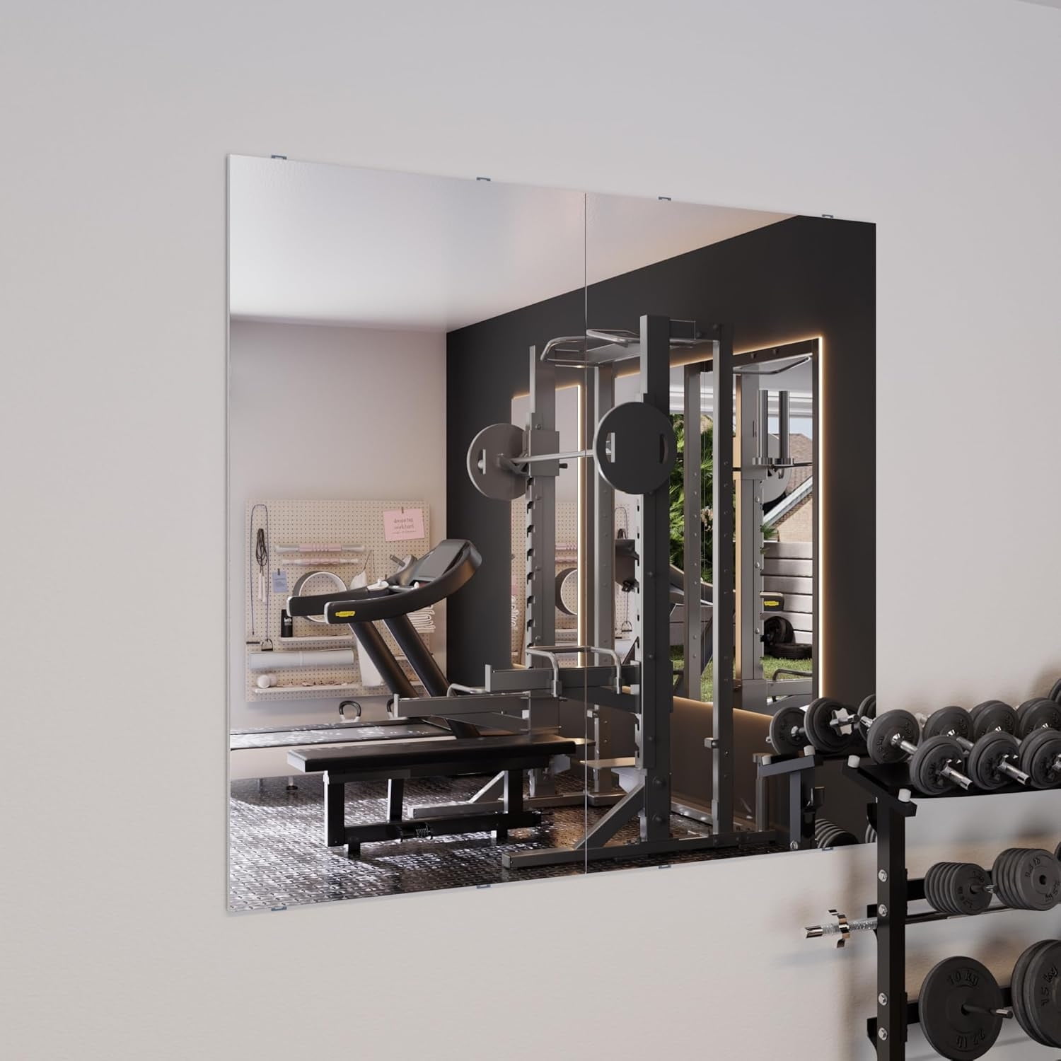 47”X26” Full Body Gym Mirror 2-Pack, Glassless Frameless Mirrors for ...