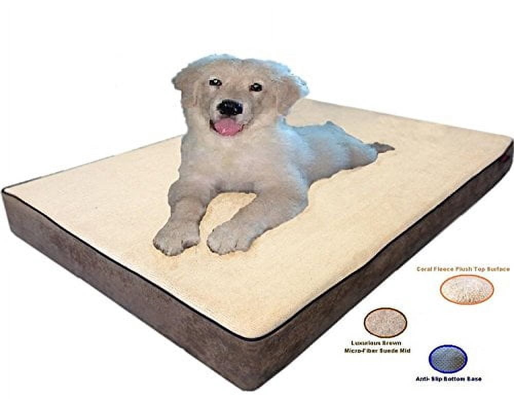 47"X29"X4" Beige Color Gusset Style Orthopedic Waterproof Memory Foam ...