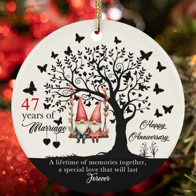 47 Year Marriage Anniversary Ornament Cute Gnomes Love Swing 47th ...