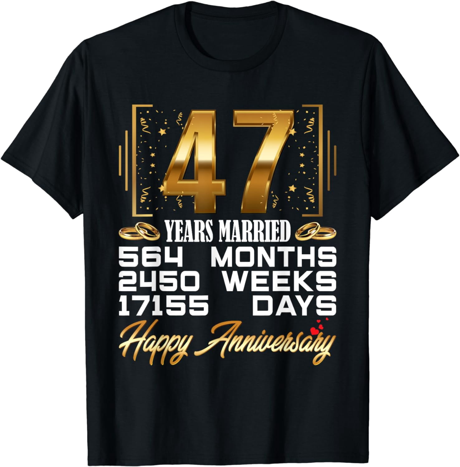 47 Years Married - Funny 47th Wedding Anniversary T-Shirt - Walmart.com