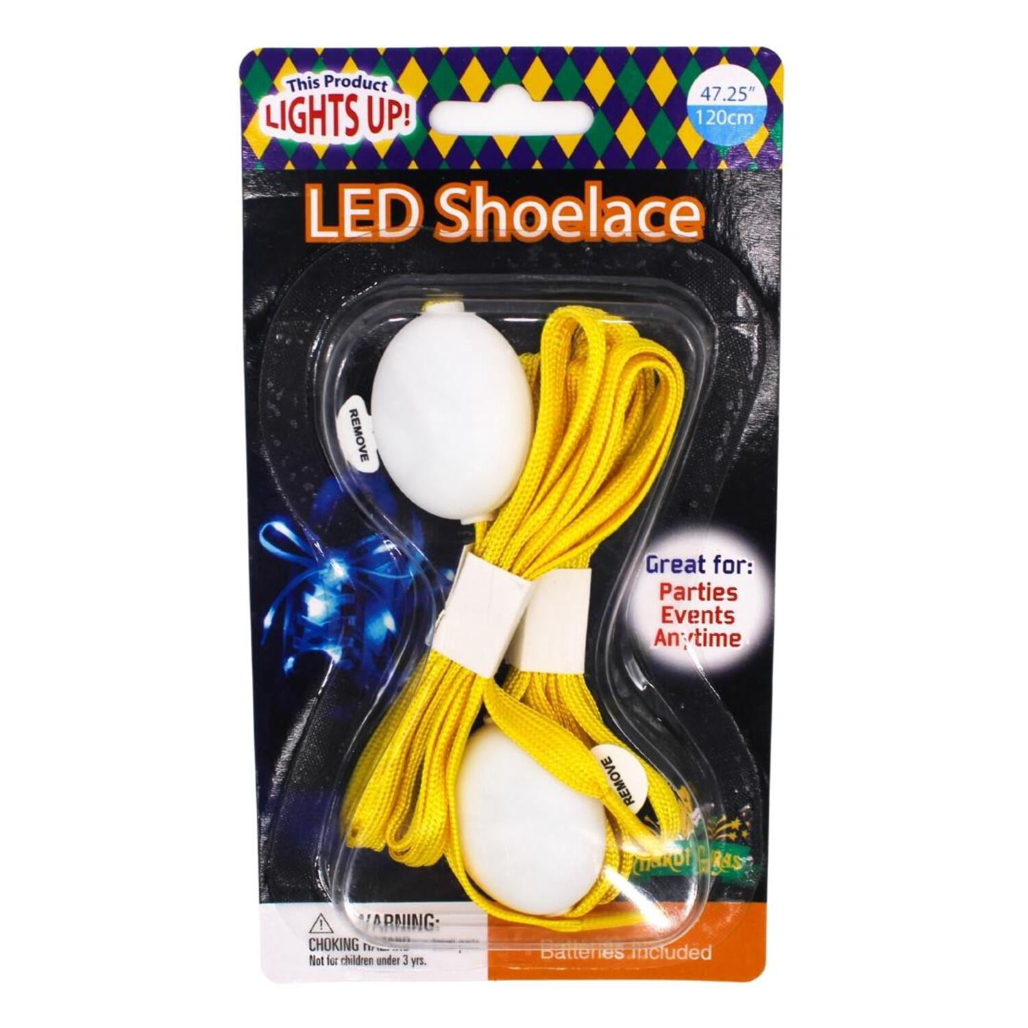 47" Yellow Light Up Shoelaces (Pair) - Walmart.com