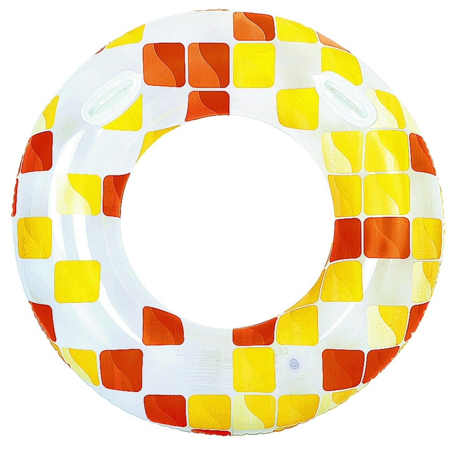 47" Yellow and Orange Fashion Mosaic Inflatable Swimming Pool Inner ...