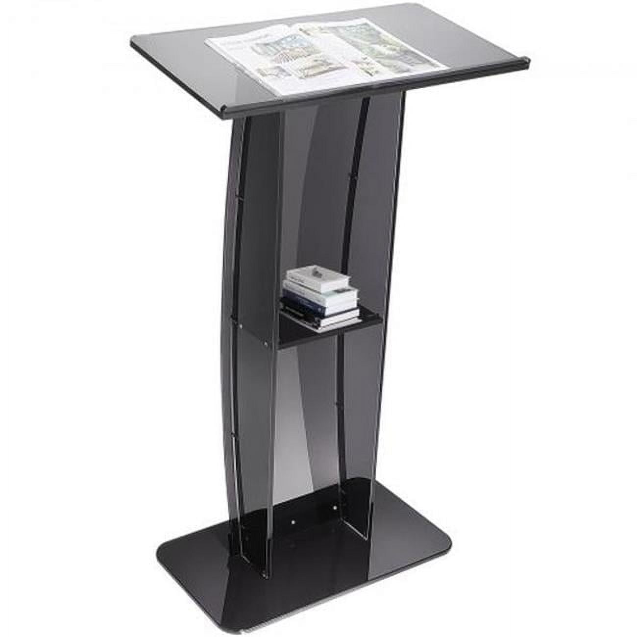 47 in. Acrylic Podium Tall Stand with Wide Reading Surface & Storage ...