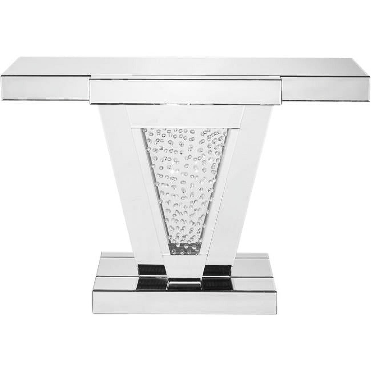 47 in. Rectangle Crystal Console Table - Sparkling Clear Crystals ...