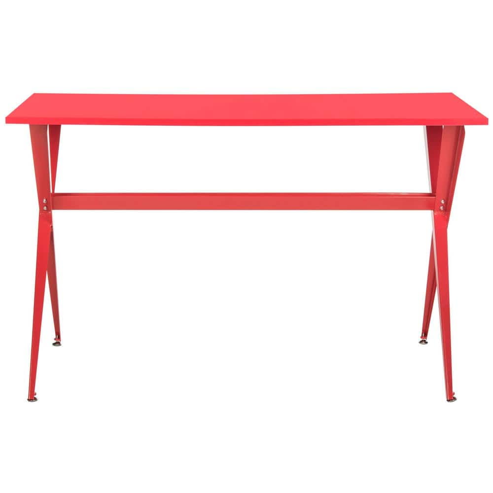 47 in. Rectangular Red Writing Desk with Open Storage - Walmart.com