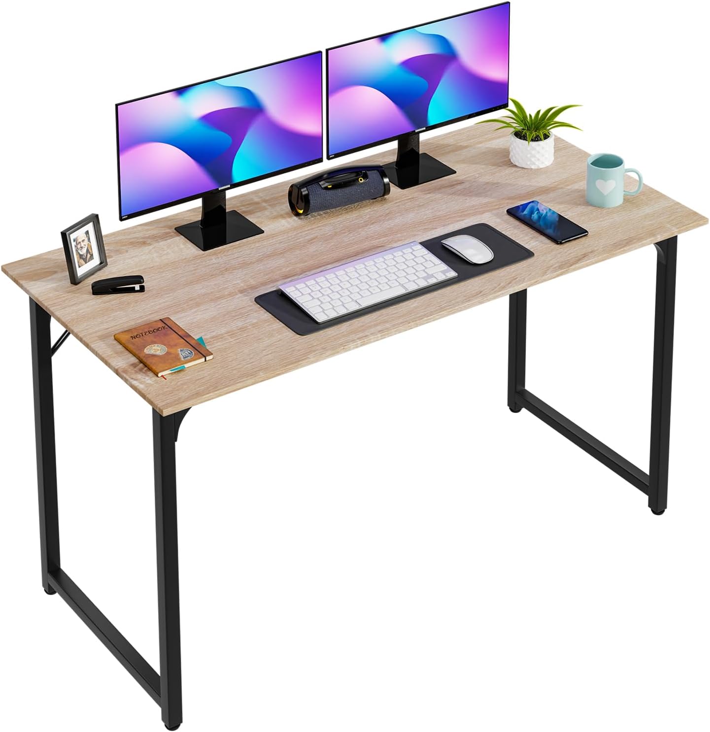 47 inch Computer Desk Modern Writing Desk Simple Study Table Industrial Office Desk Sturdy Laptop Table for Home Office Nature Walmart