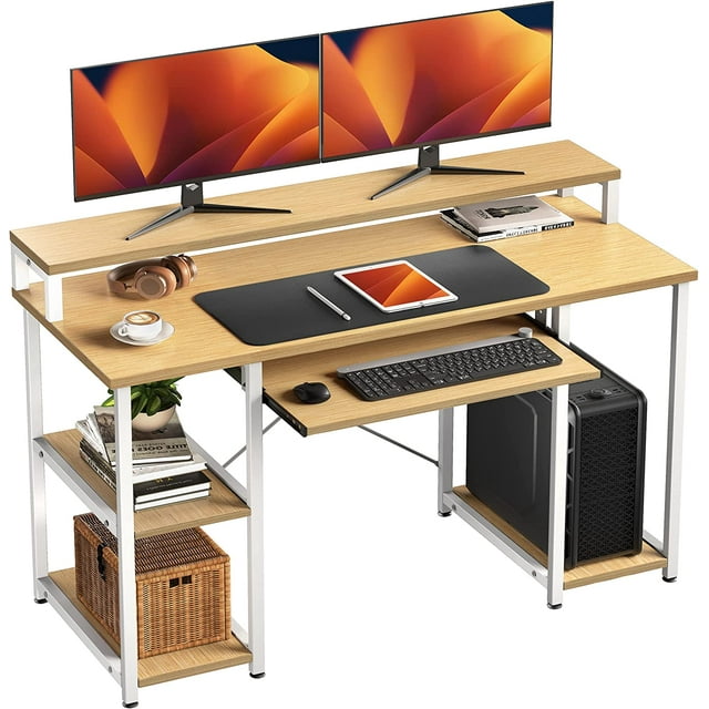 47 inch Computer Gaming Desk with Keyboard Tray, Home Office Desk Study ...